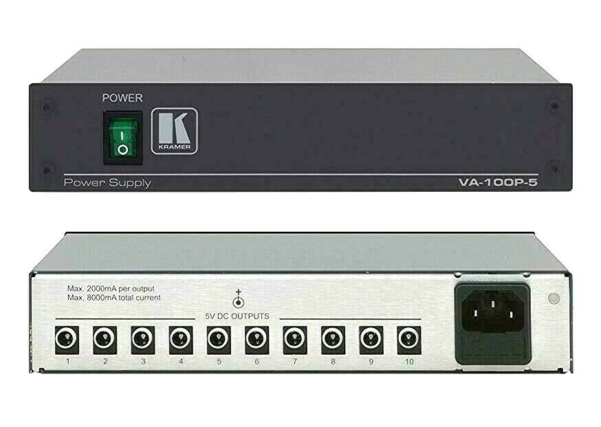 Kramer VA-100P-5 Compact 5V Power Supply Hub 60VA 2A per Output (Max 8 — Online Camera Systems