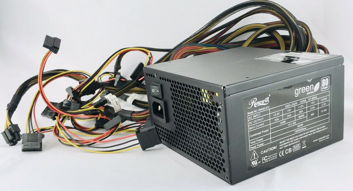 Rosewill RG630-S12 Green Series 80 Plus 630W Computer Power Supply ...