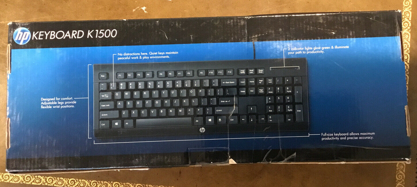 GENUINE HP Wired USB Keyboard K1500 | Black | Brand New | HP | H3C52AA — Online Camera Systems