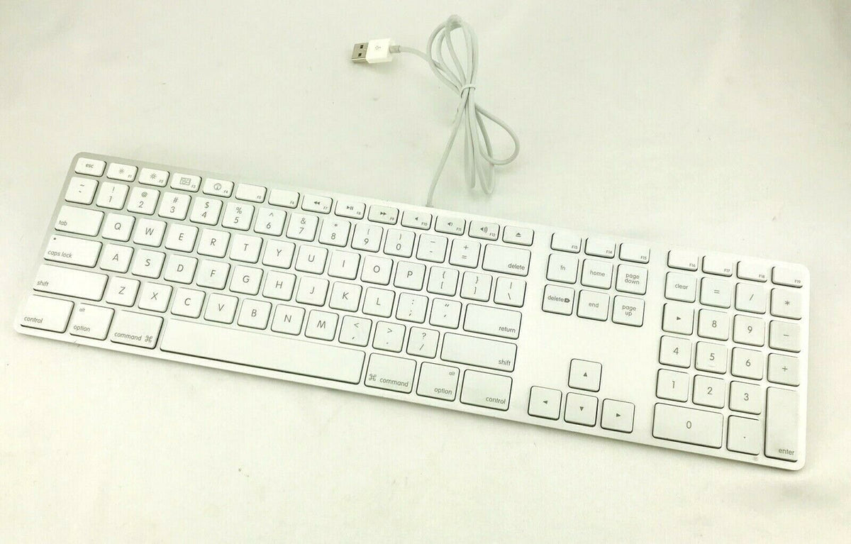 Apple A1243 Wired USB Slim Keyboard White Aluminum MB110LL/A A Grade ...