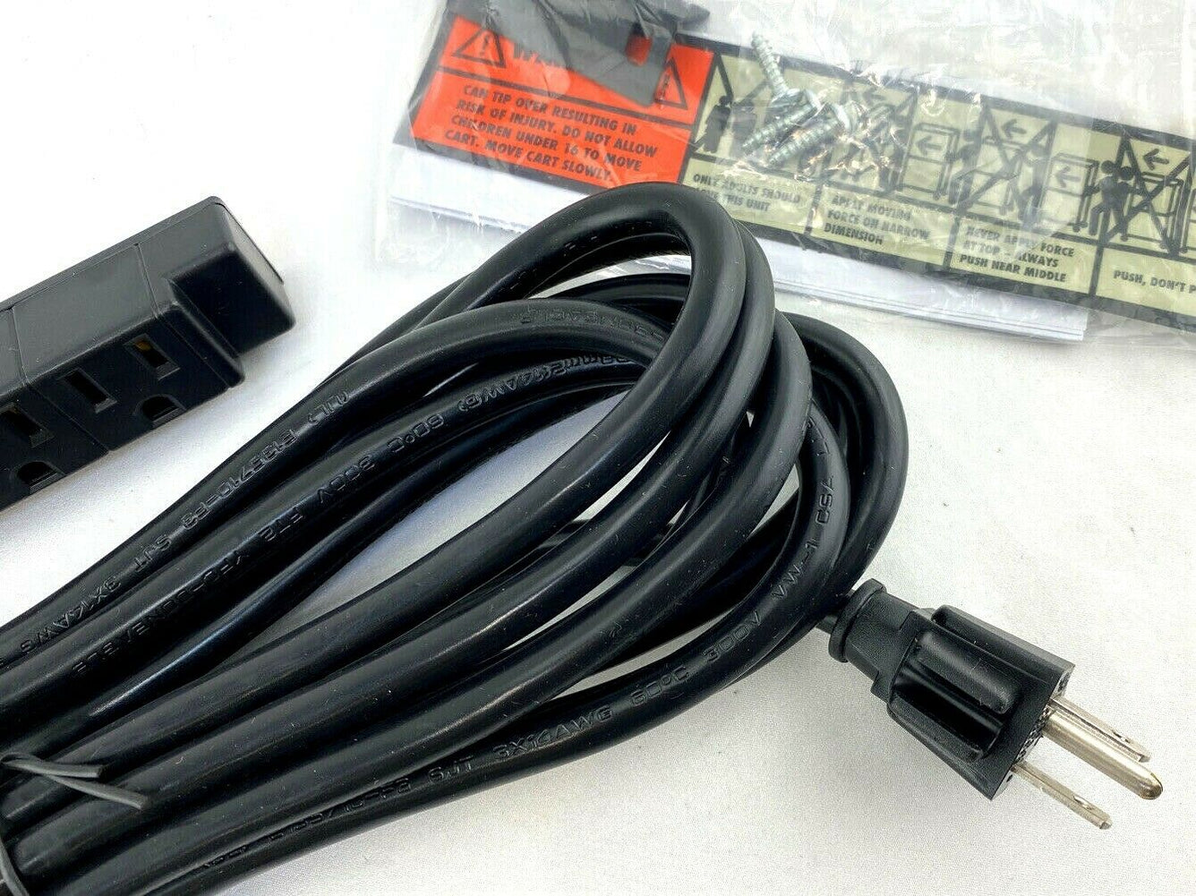 Relocatable Power Taps Power Strip 3-Outlet New W/ Mount Warning Sign ...