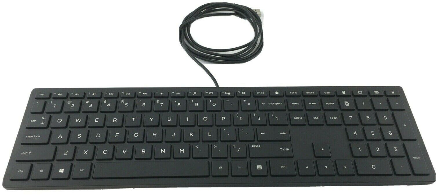 HP TPC-P0001K Lifestyle Wired Keyboard USB Slim Natural Tilt QWERTY 92 ...