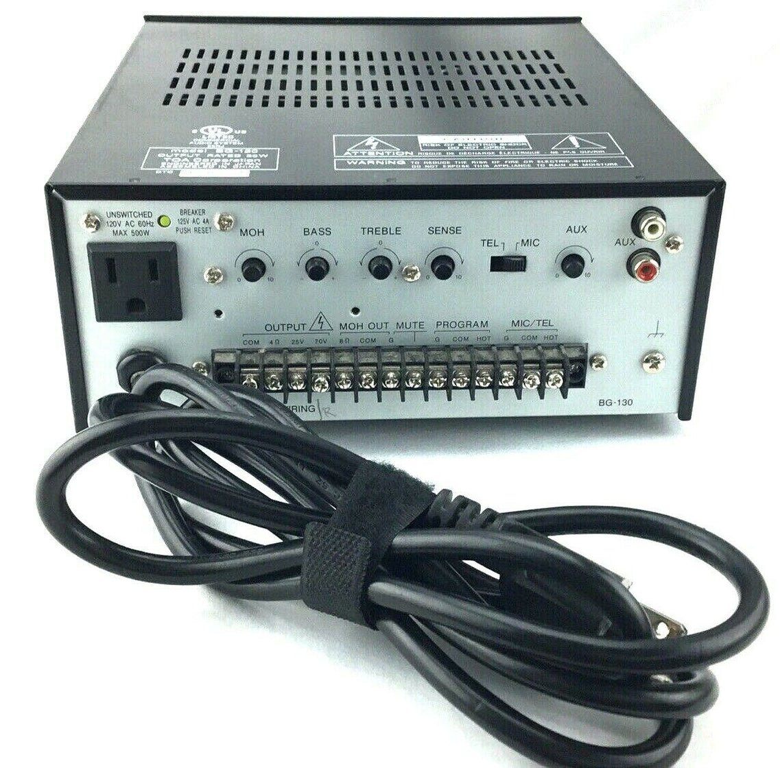 TOA BG-130 Integrated 30W 3-Channel Mixer/Amplifier Support 70V & 4 oh ...